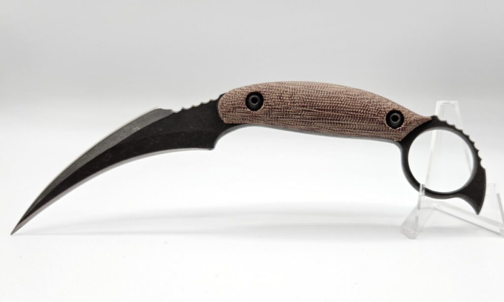 Gahagan "Bodyguard" Fixed Blade Karambit, 3.75" 1095 Dark Stonewashed ...